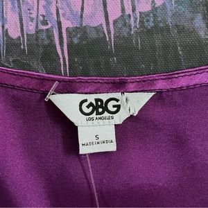 G by Guess | Tops | G By Guess Purple Satin Long Sleeve Faux Wrap Top ...